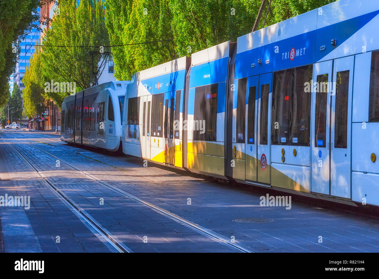 Portland, Oregon, USA - September 20, 2014: Public transportation ...