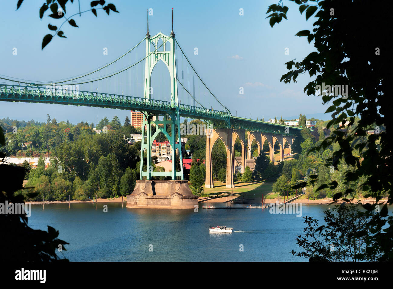 Portland, Oregon, USA - August 23, 2014: Goth style structure spans ...