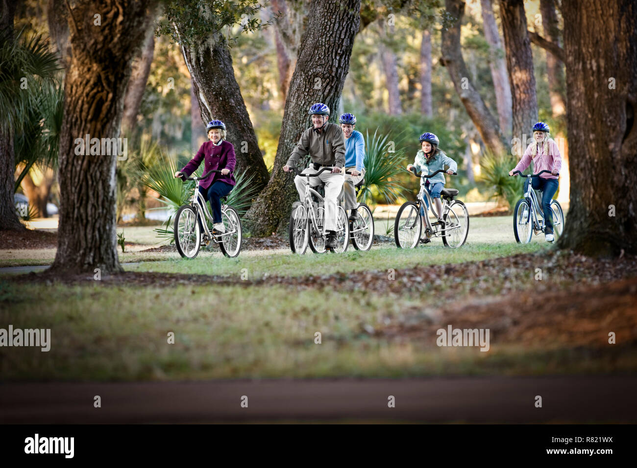 Children adults cycling hi-res stock photography and images - Alamy