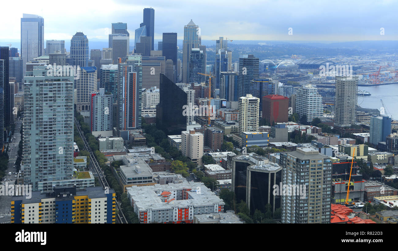 Aerial scene seattle washington hi-res stock photography and images - Alamy