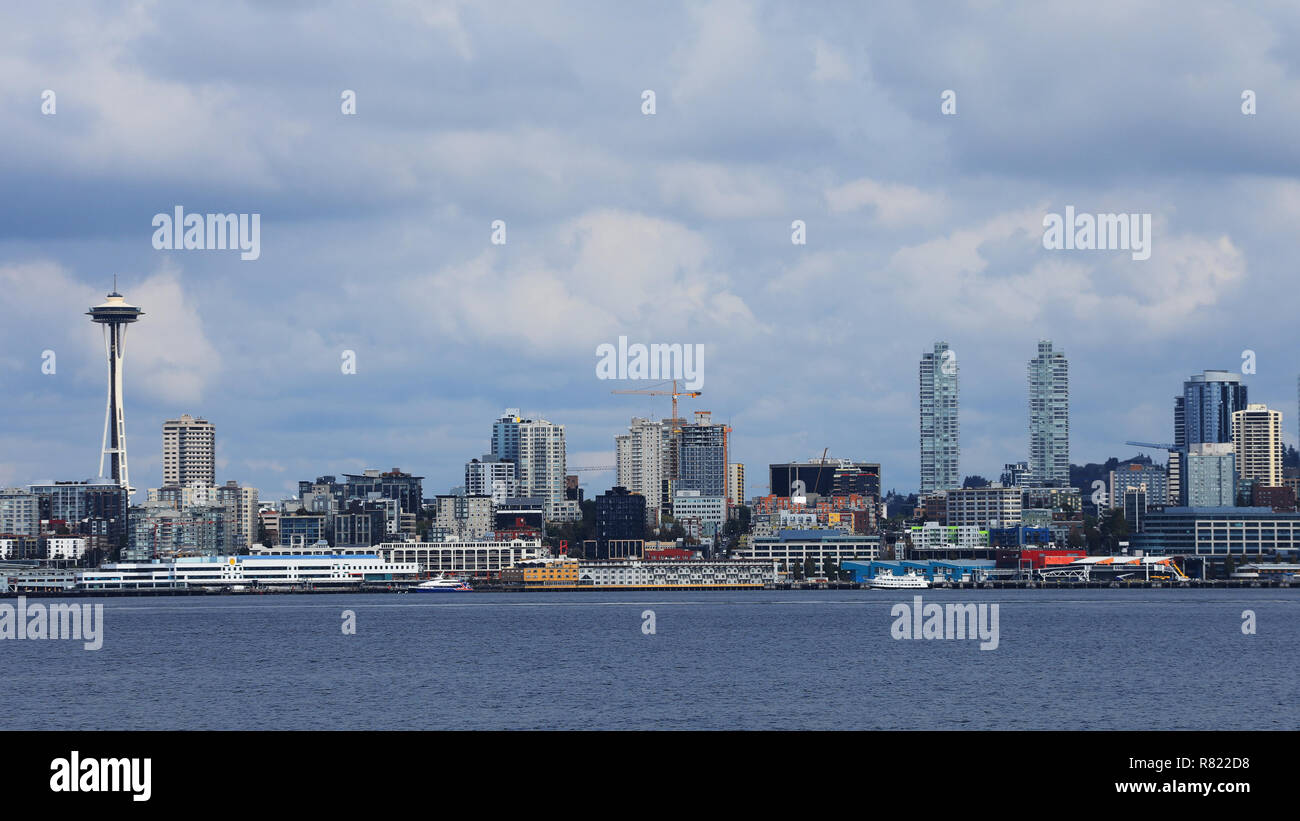The City center of Seattle, Washington across harbor Stock Photo - Alamy