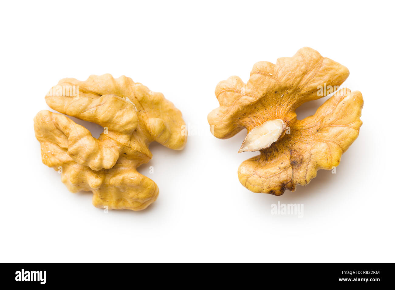 The walnut kernels isolated on white background Stock Photo - Alamy