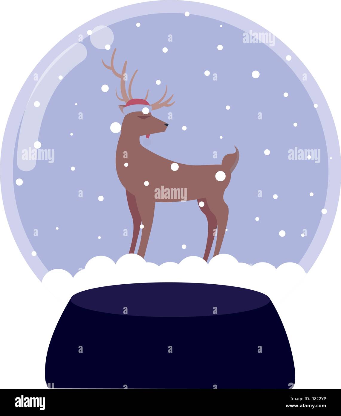 christmas reindeer snow globe decoration vector illustration Stock Vector Image & Art - Alamy