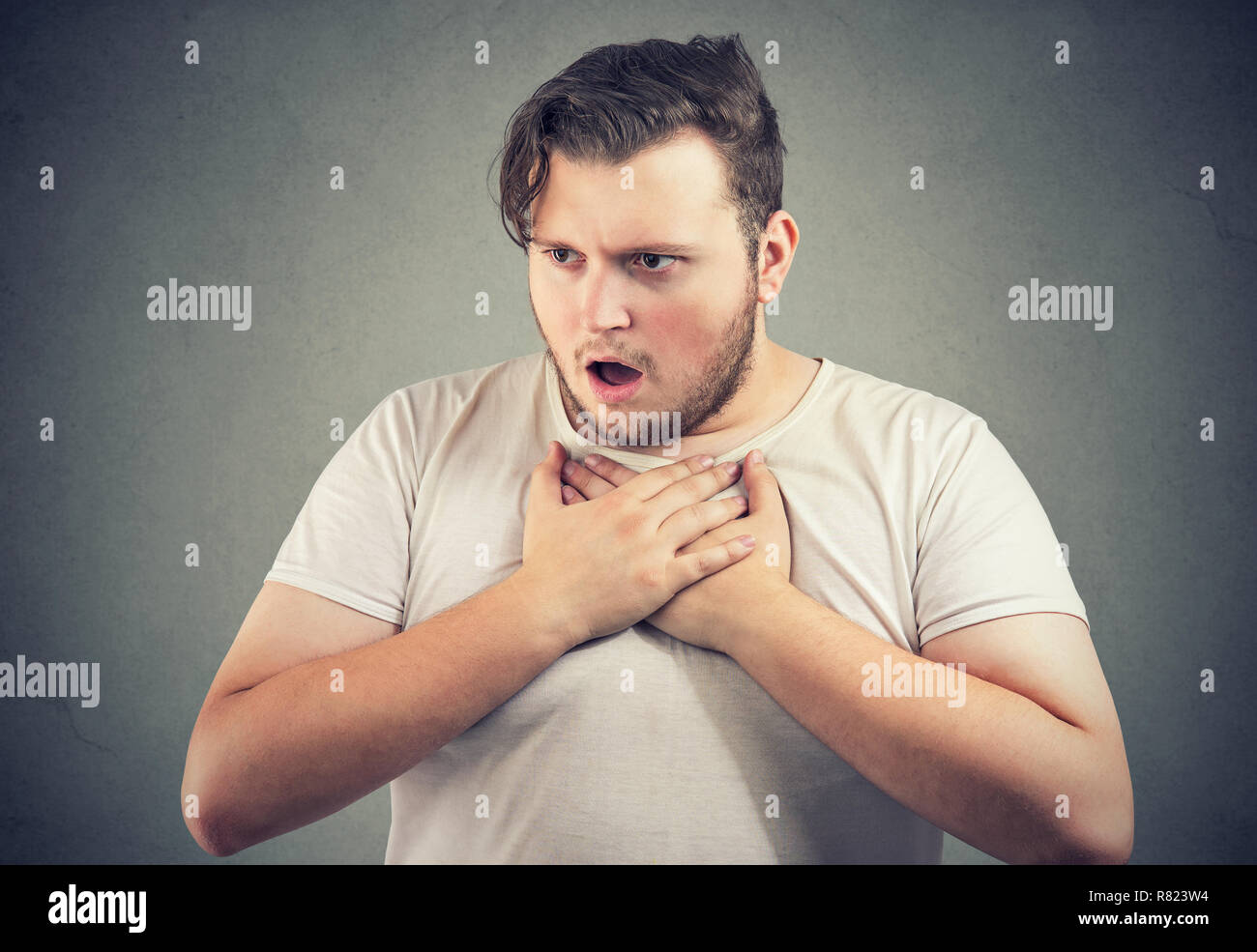 Man overweight chest hi-res stock photography and images - Alamy