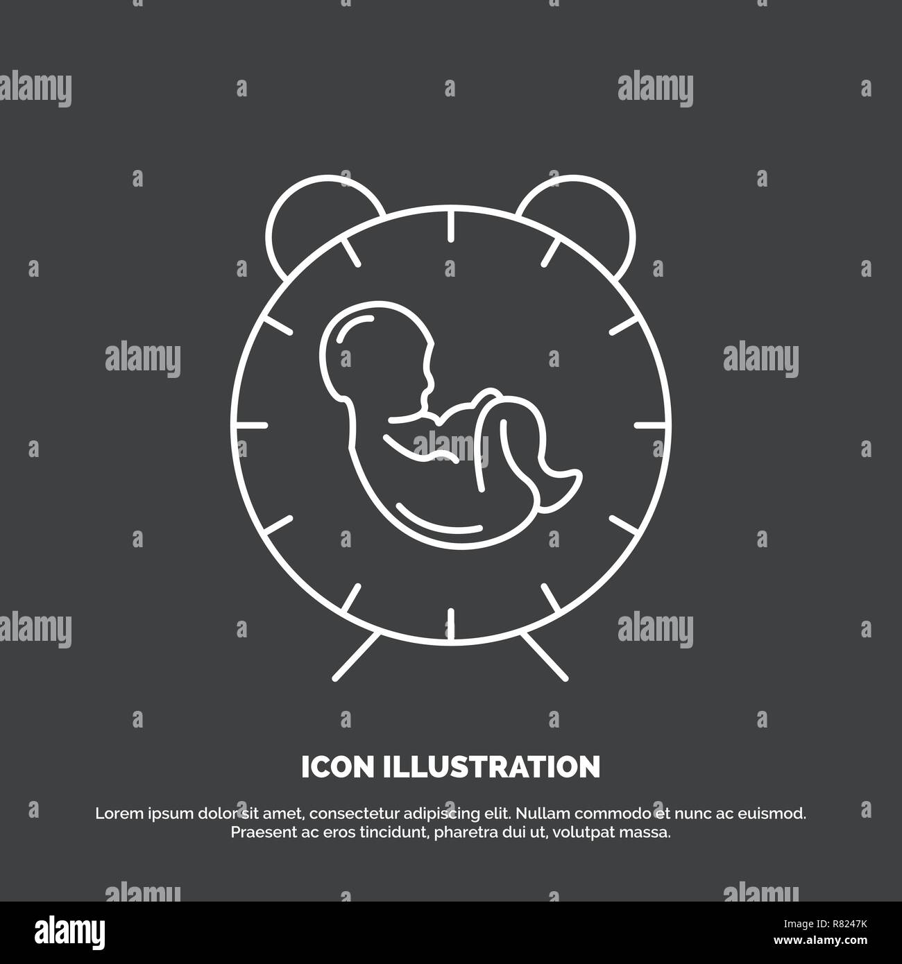 Pregnant belly and clock Stock Vector Images - Alamy