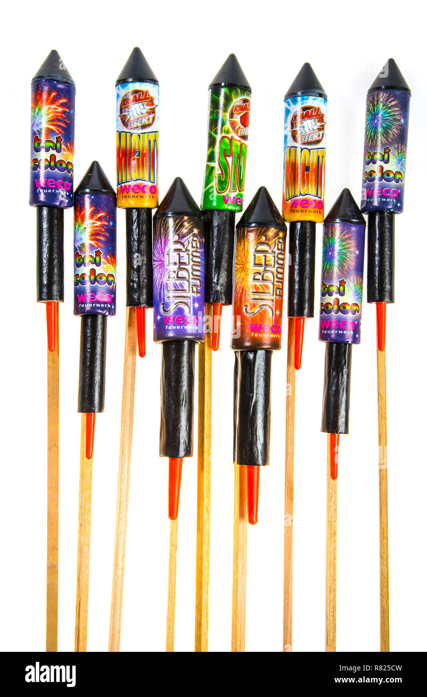 Various rocket fireworks Stock Photo - Alamy