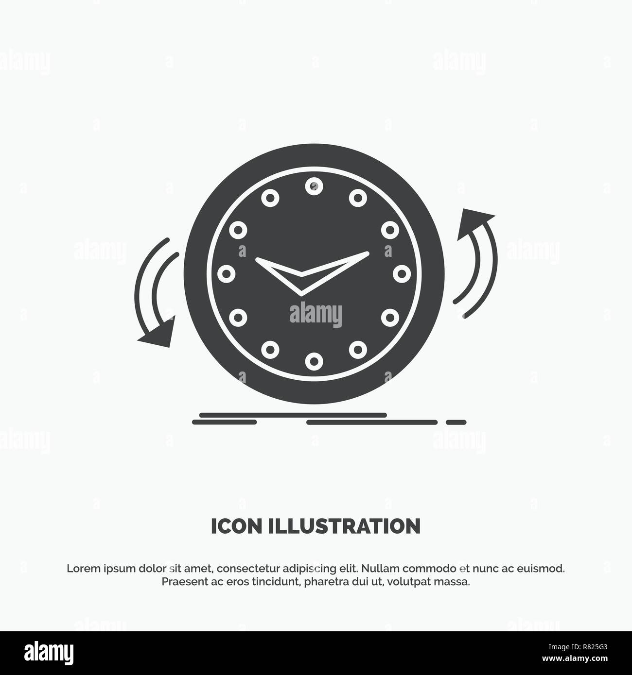 Backup, clock, clockwise, counter, time Icon. glyph vector gray symbol for UI and UX, website or ...