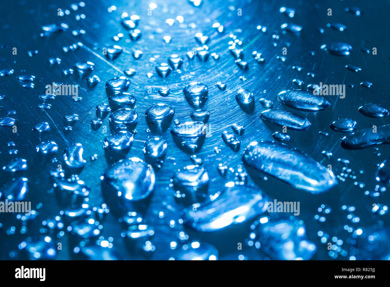 Water droplets on a metal surface Stock Photo - Alamy