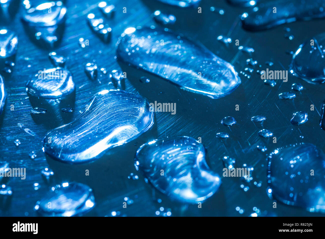 Water droplets on a metal surface Stock Photo - Alamy