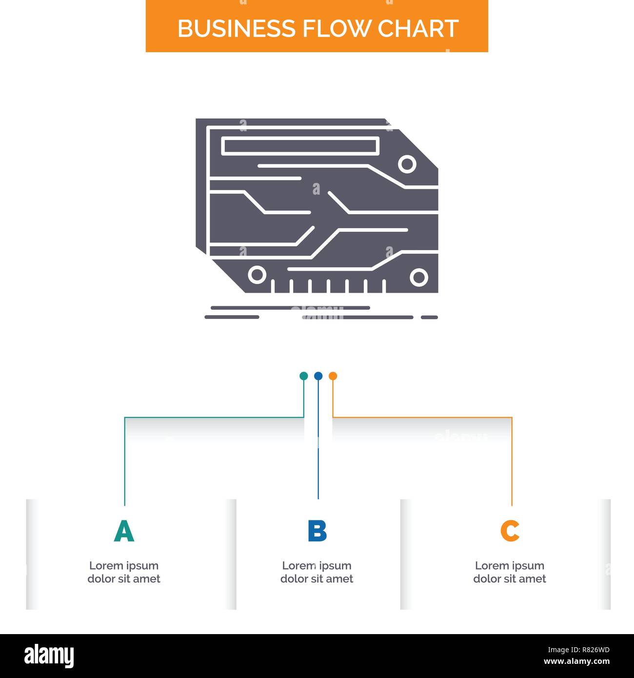 Card Component Custom Electronic Memory Business Flow Chart Design