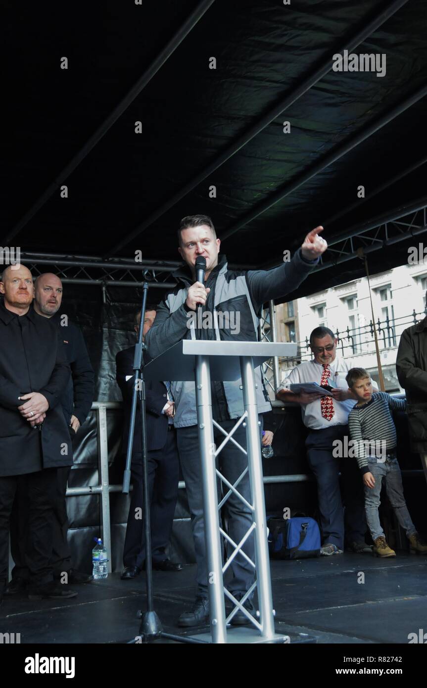 Former English Defence Leader Tommy Robinson speaking for Ukip, at The ...