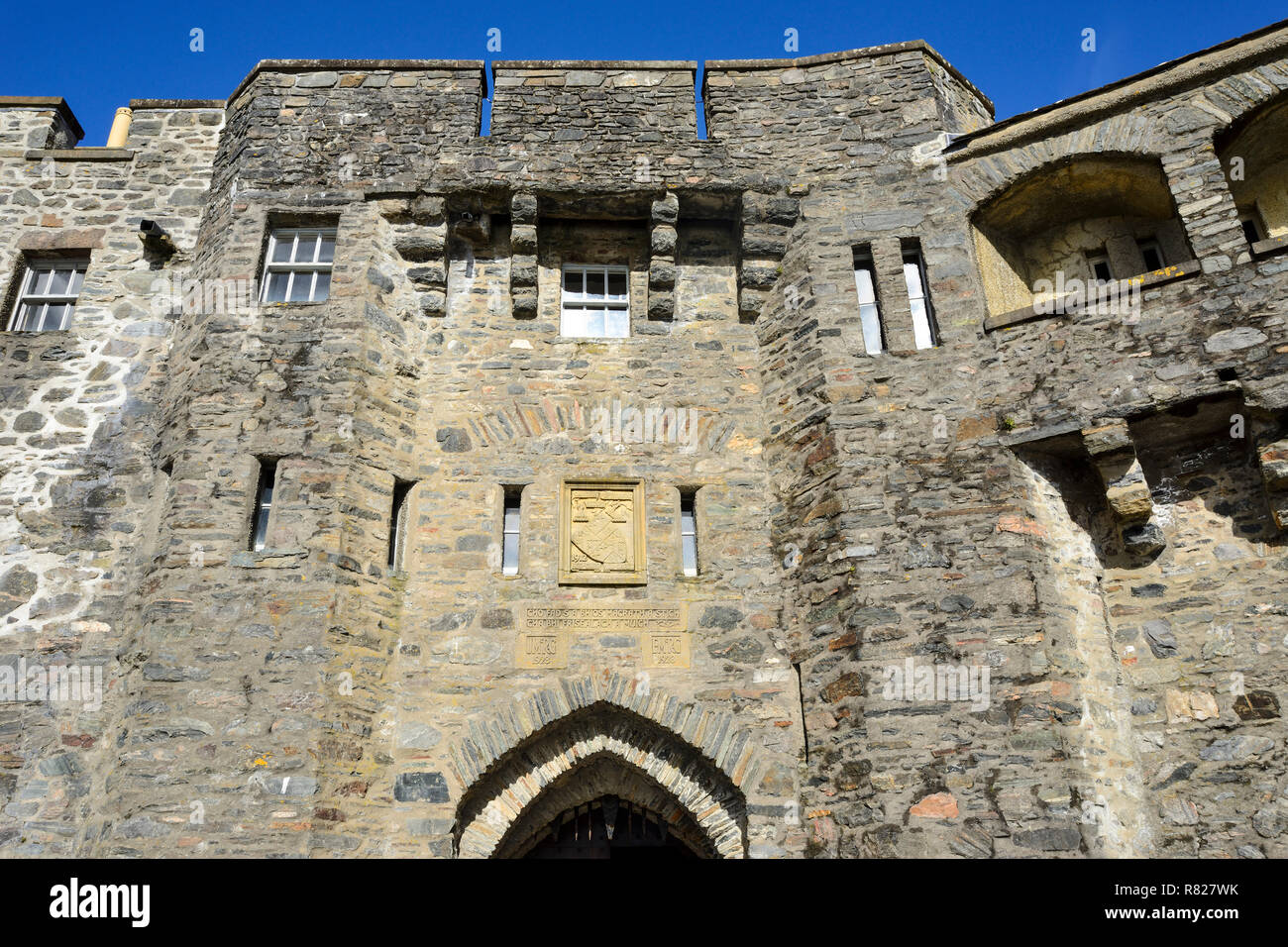 Entrance to Eilean Donan Castle on the shore of Loch Duich near Dornie ...