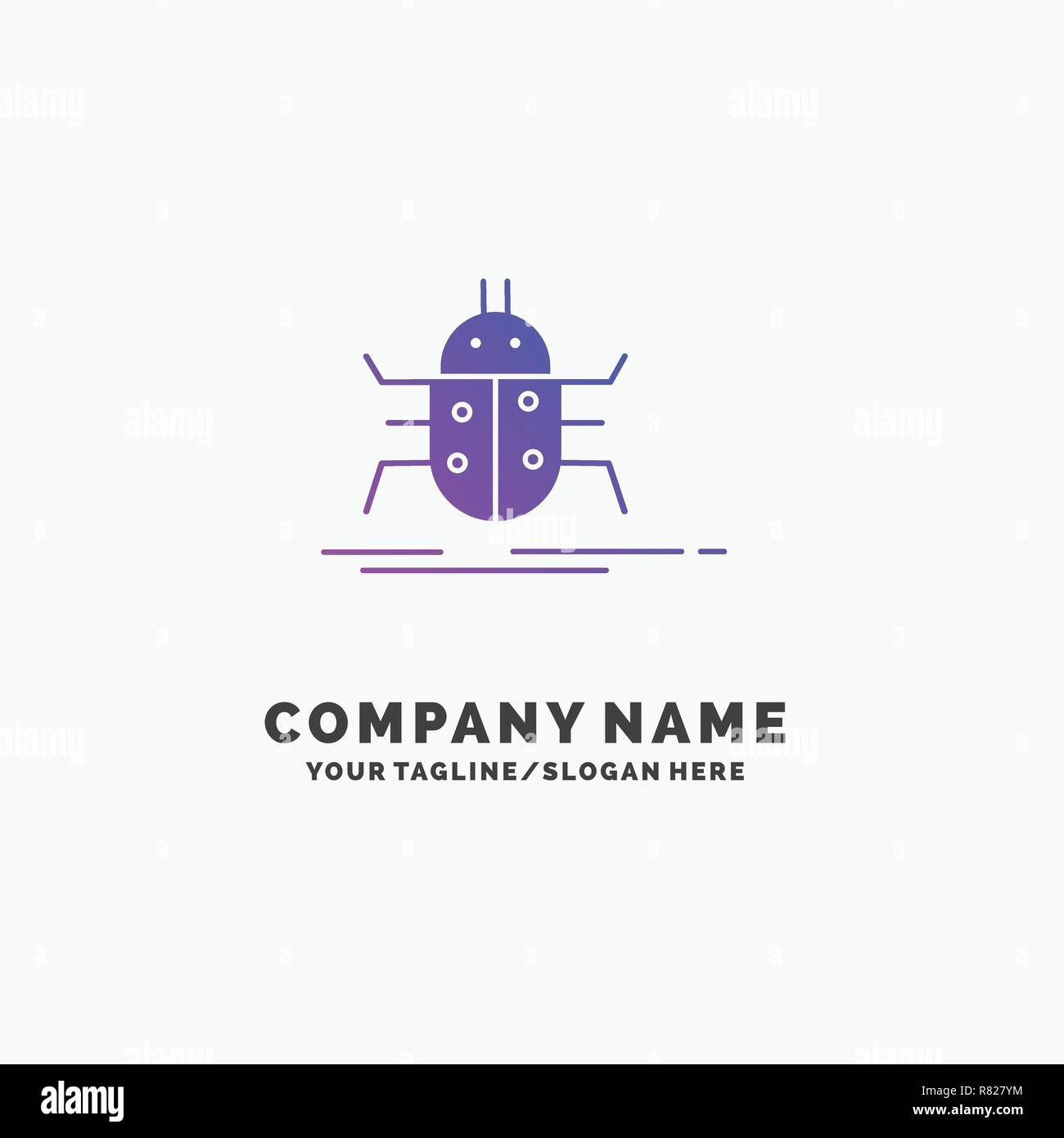 Bug, bugs, insect, testing, virus Purple Business Logo Template. Place ...