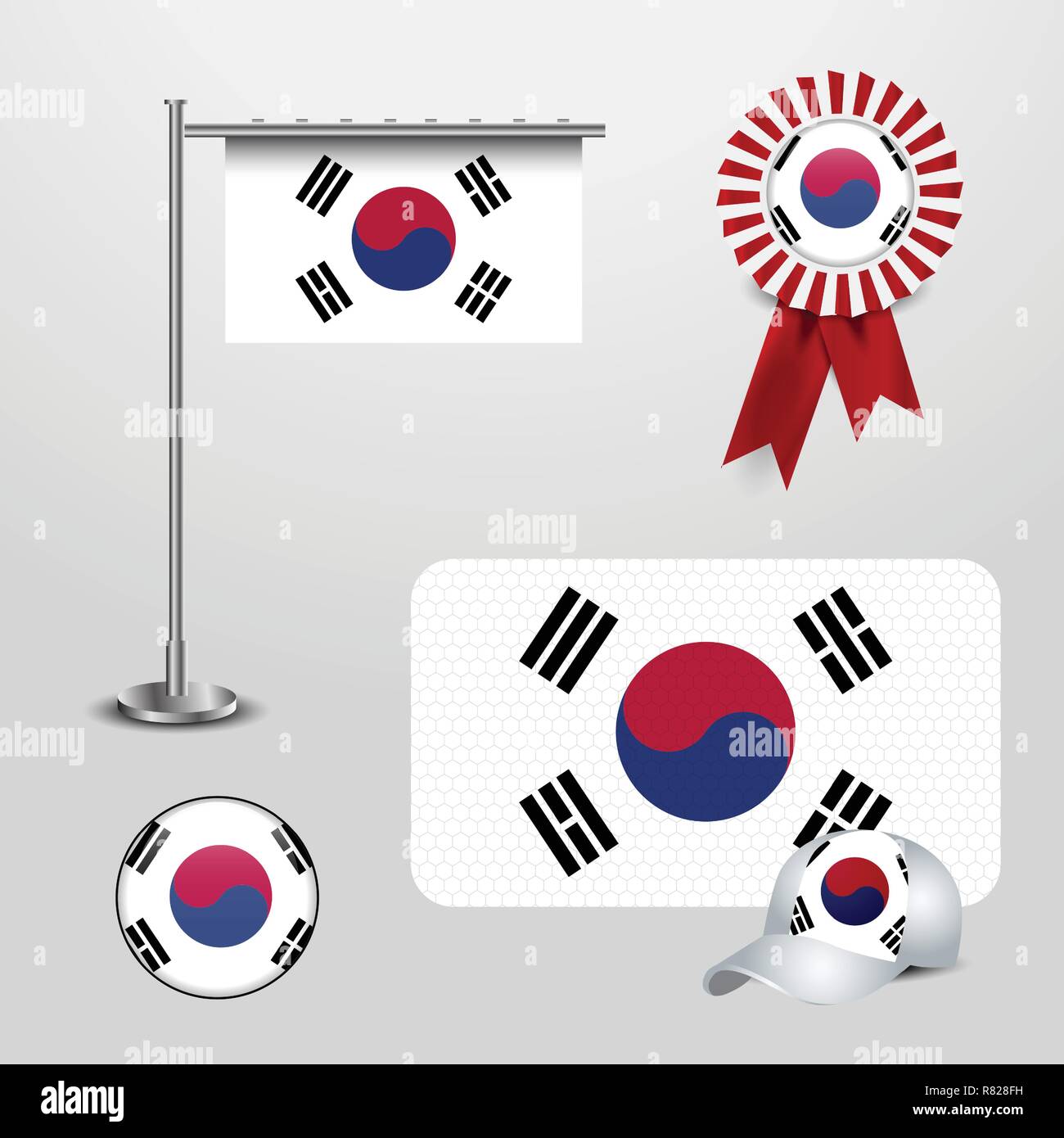 Korea flag pole Stock Vector Images - Alamy
