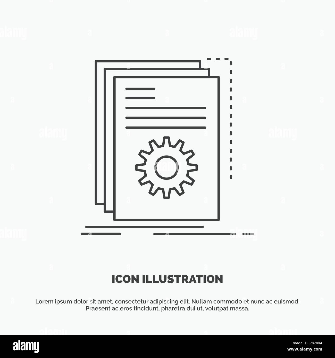 App, build, developer, program, script Icon. Line vector gray symbol for UI and UX, website or ...