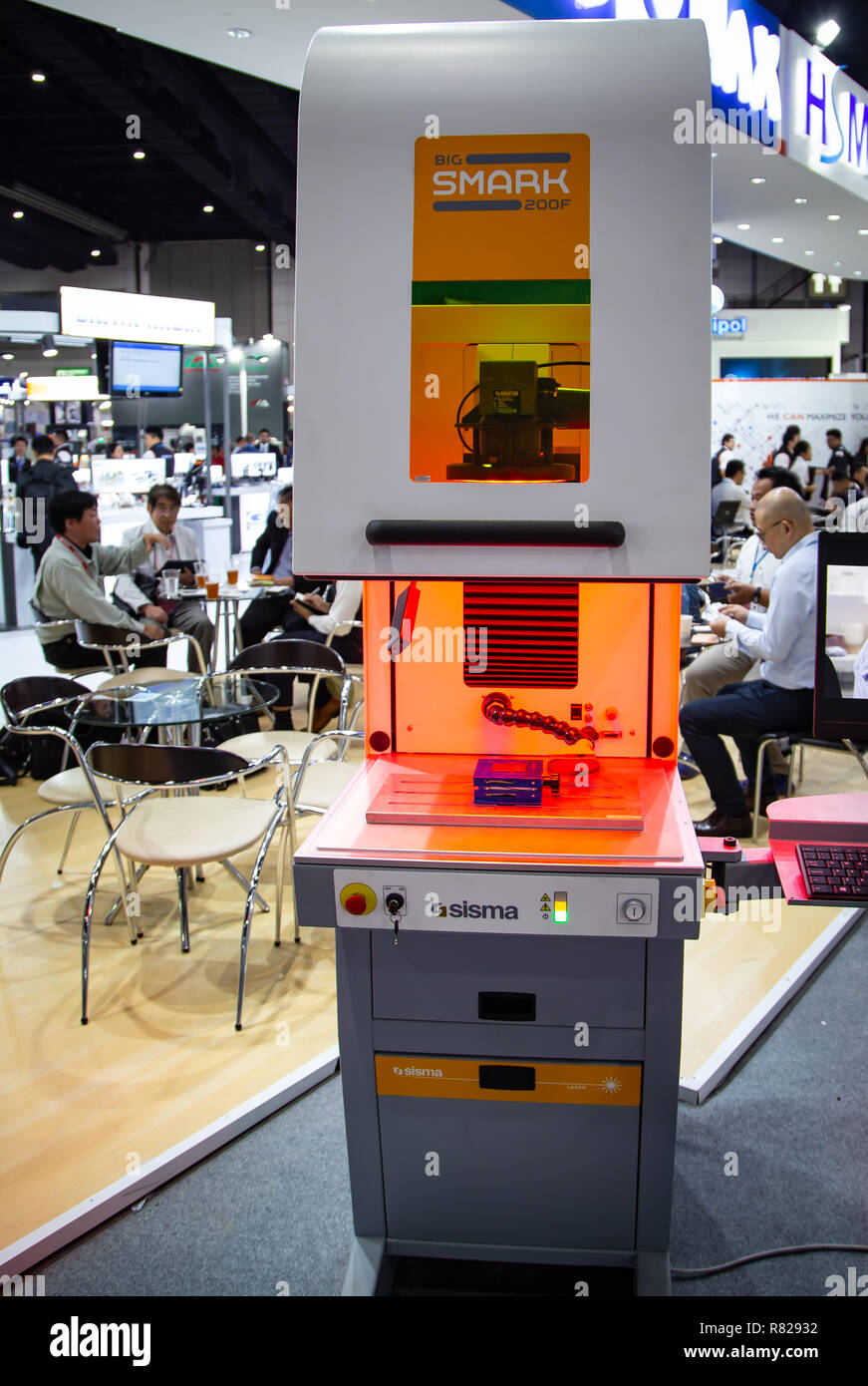 Bangkok, Thailand - November 21, 2018: 3D laser marking machine ...