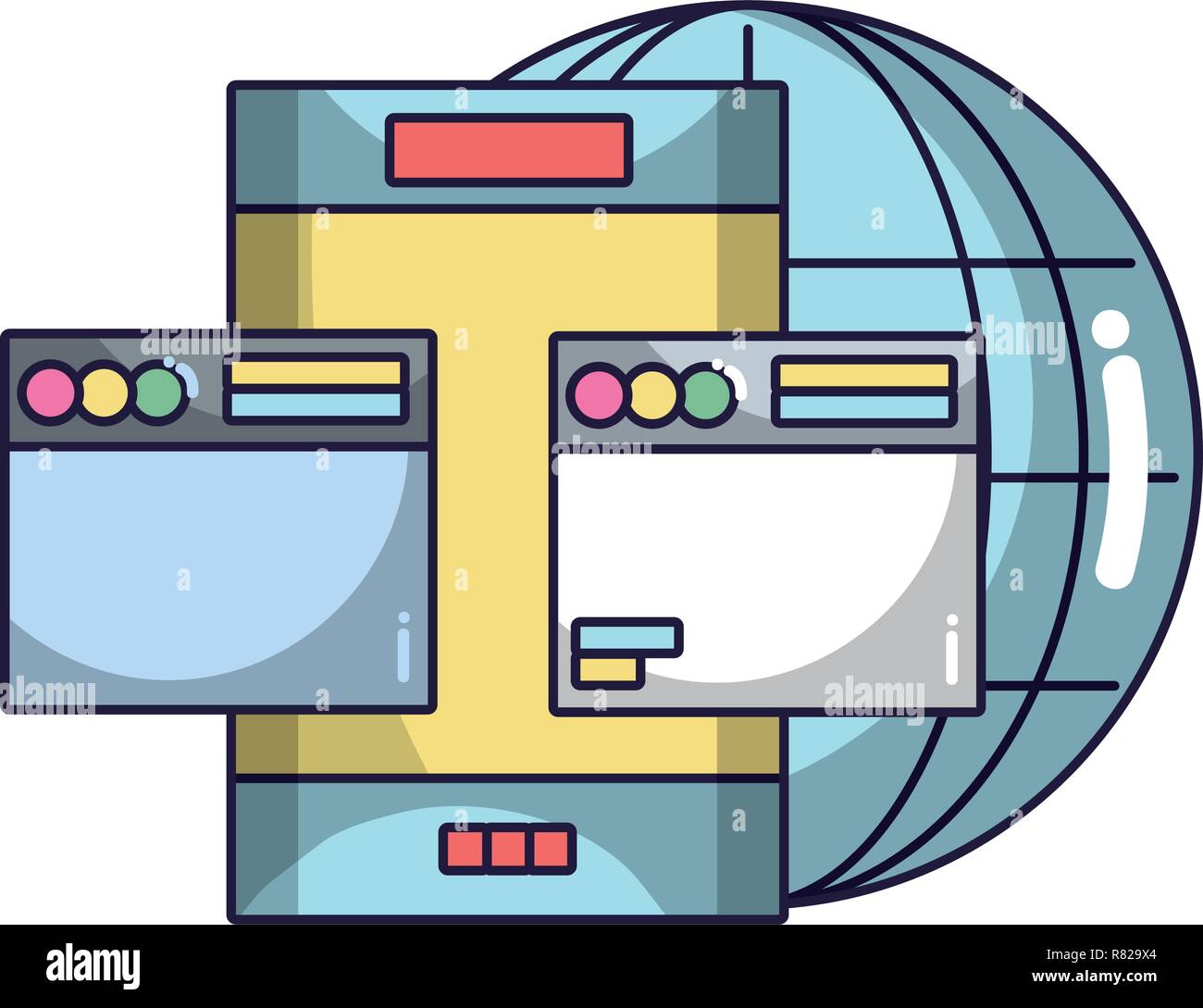 technology smartphone cartoon Stock Vector Image & Art - Alamy