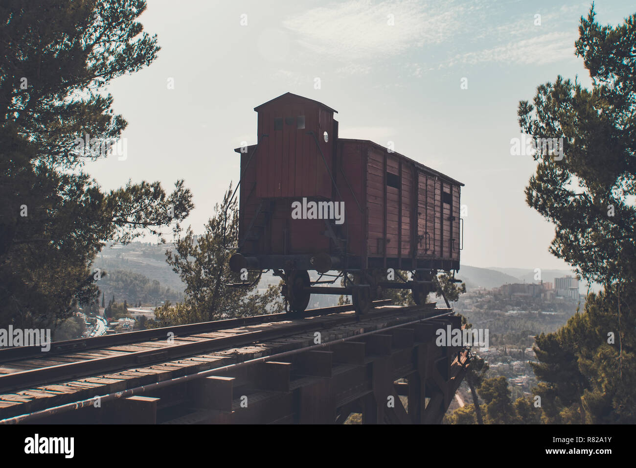 A railway death wagon in which prisoners were transported to ...
