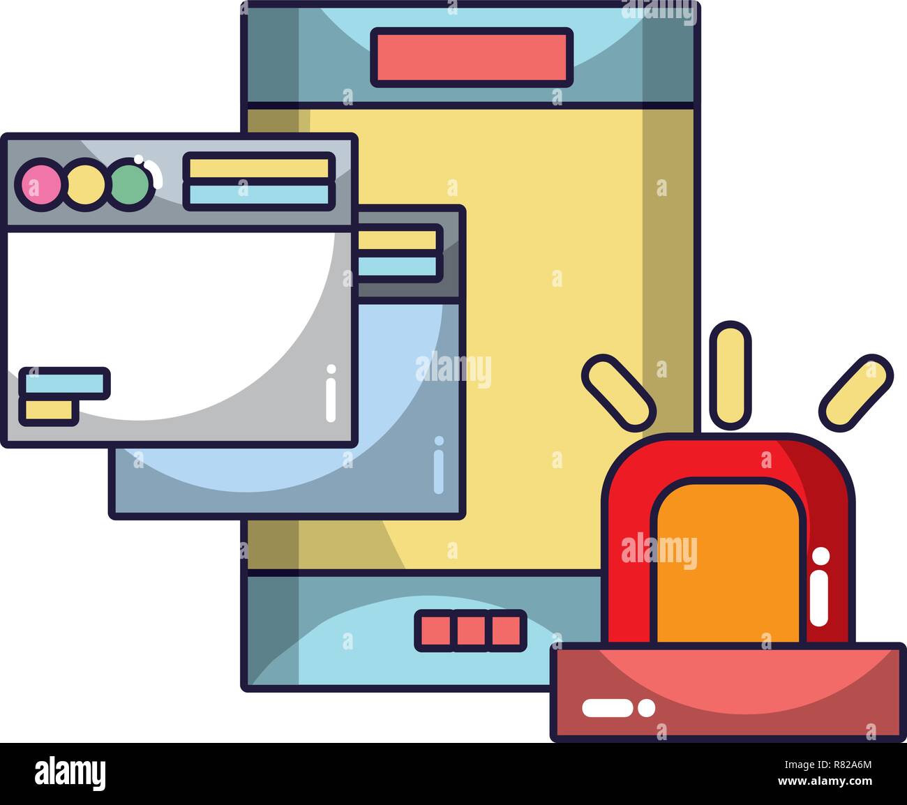 technology smartphone cartoon Stock Vector Image & Art - Alamy