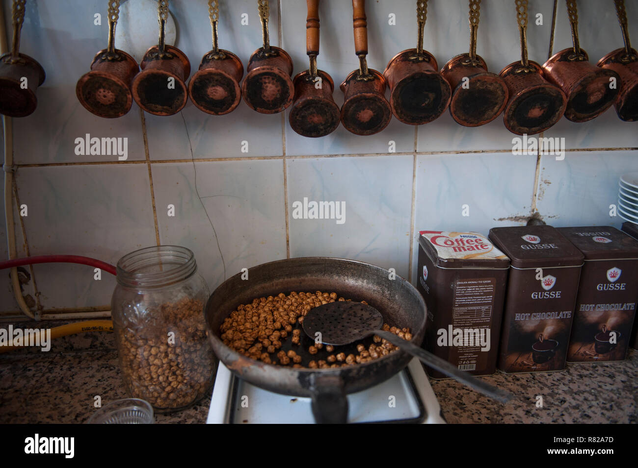Chickpeas roasting Boza is a traditional Turkish fermented malt drink ...