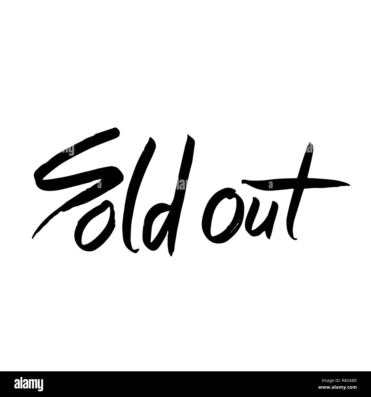 Sold Out. Modern dry brush lettering. Vector illustration Stock Vector ...