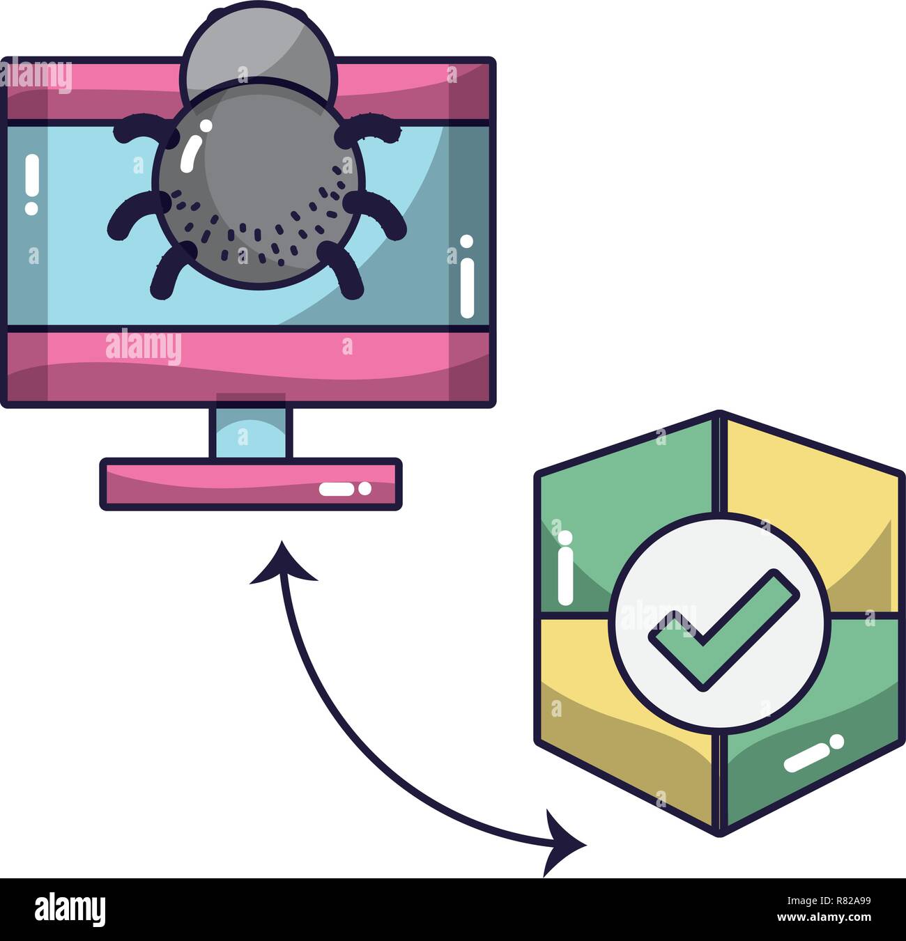 Cartoon shield arrow Stock Vector Images - Alamy