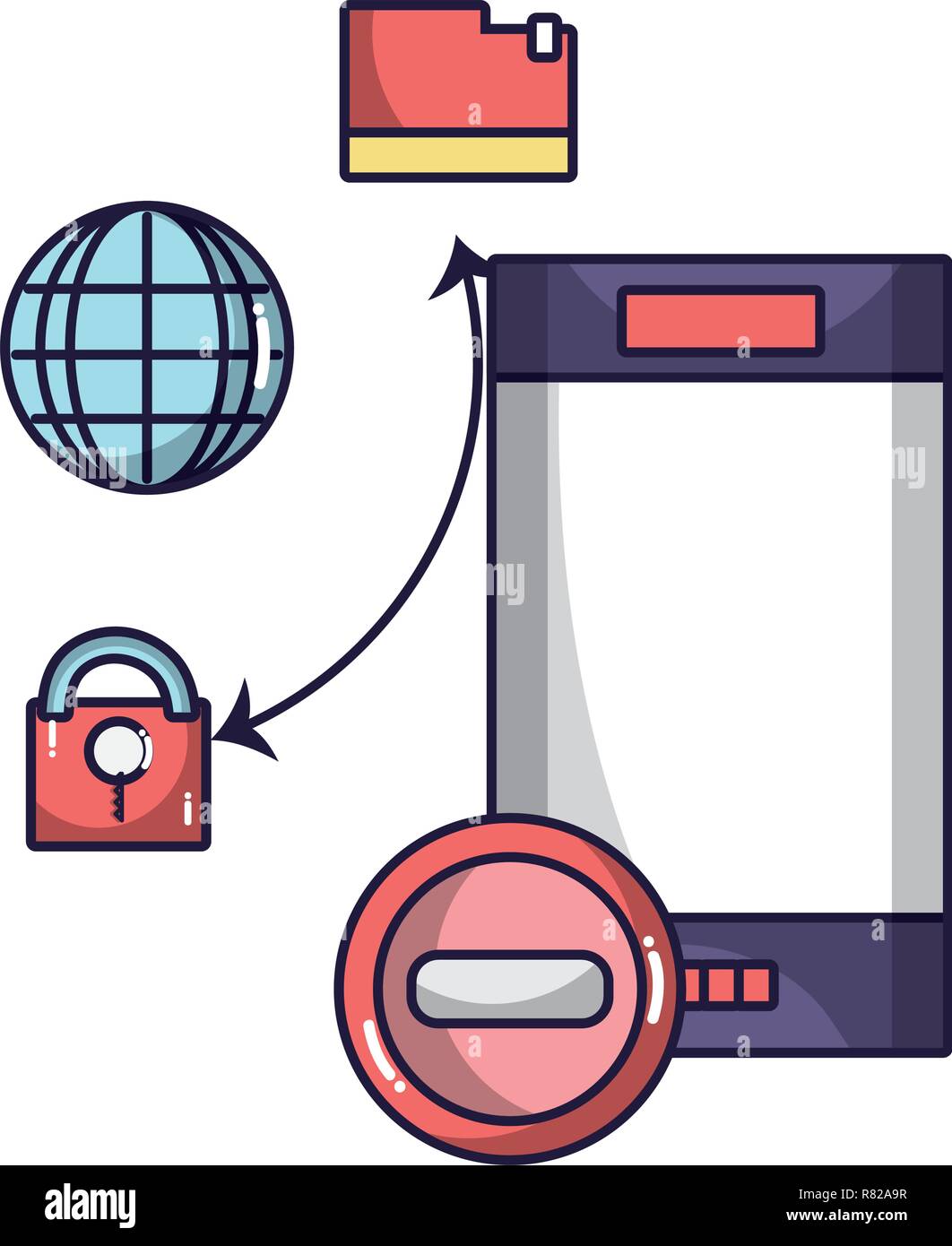 technology smartphone cartoon Stock Vector Image & Art - Alamy