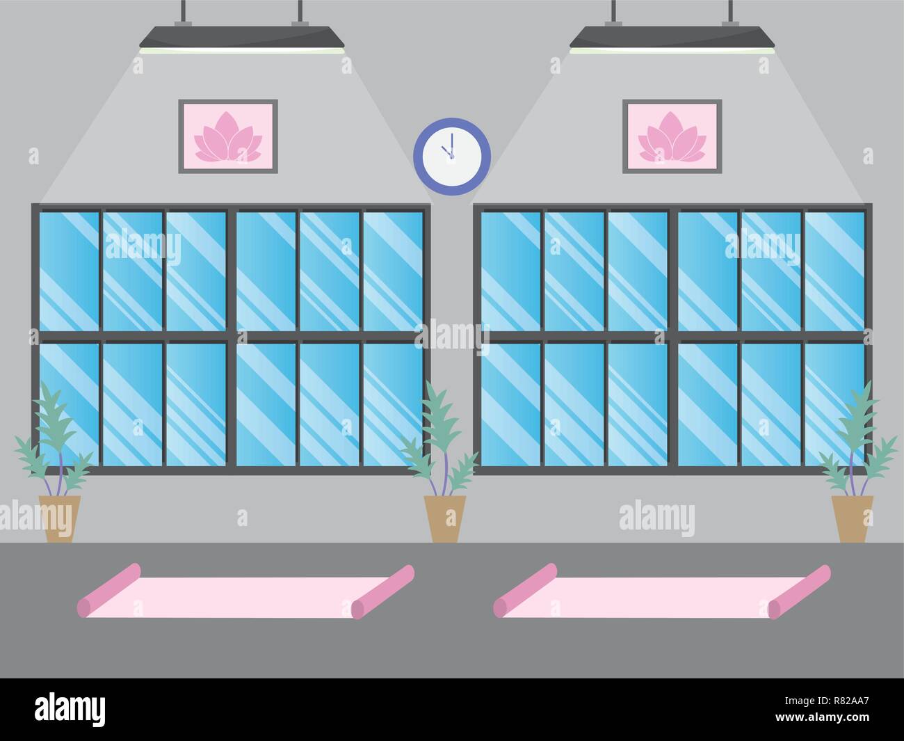 Yoga class indoors Stock Vector Images - Alamy