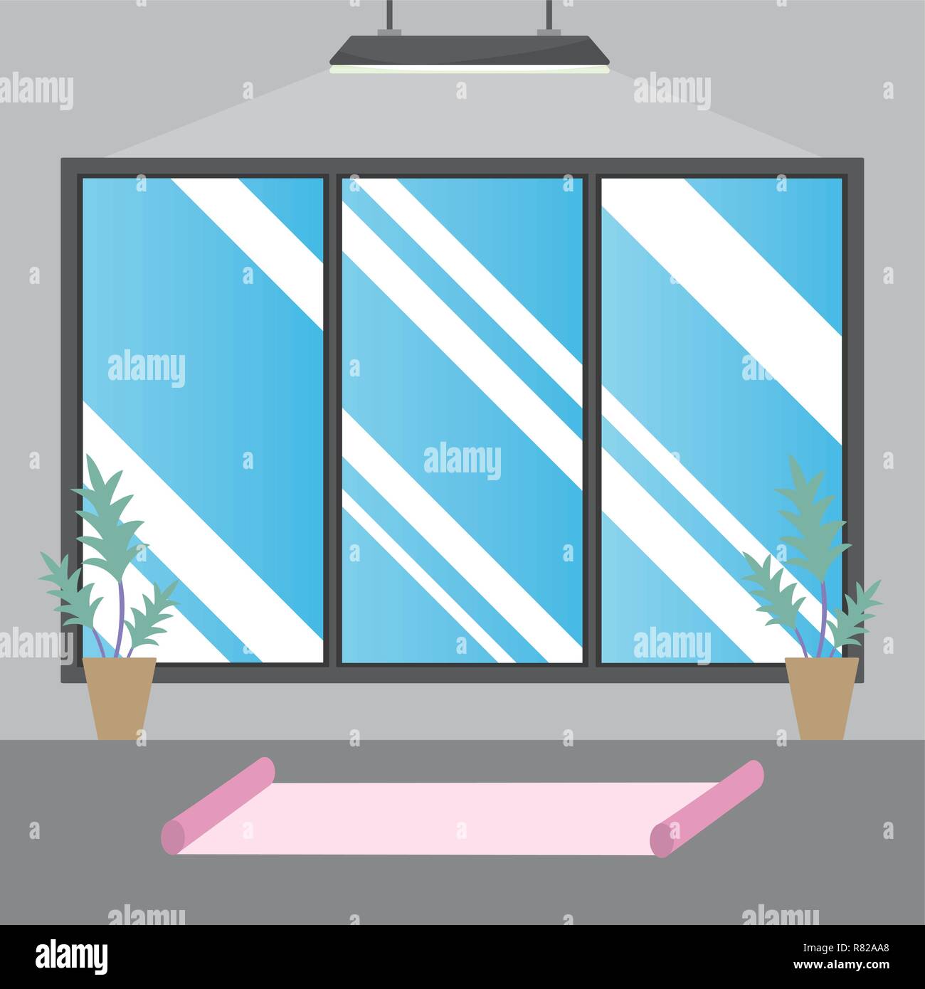 Yoga class indoors Stock Vector Images - Alamy