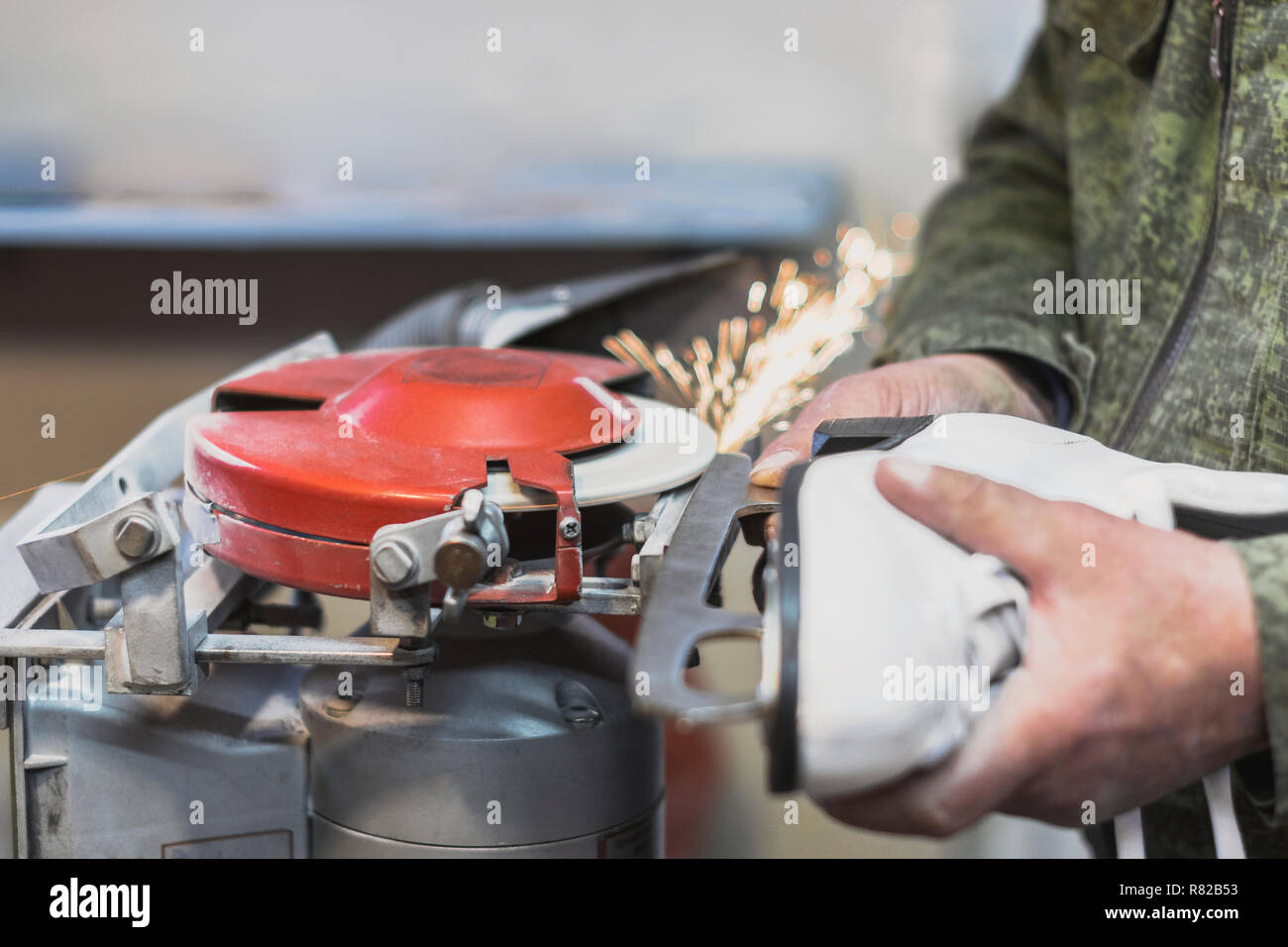 Spark from metal sharpening hi-res stock photography and images - Alamy