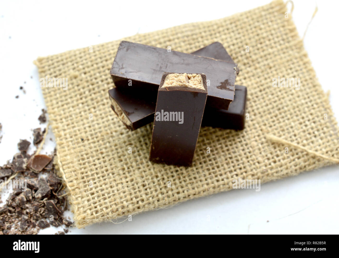 hazelnut cream filled chocolate, image of a Stock Photo - Alamy