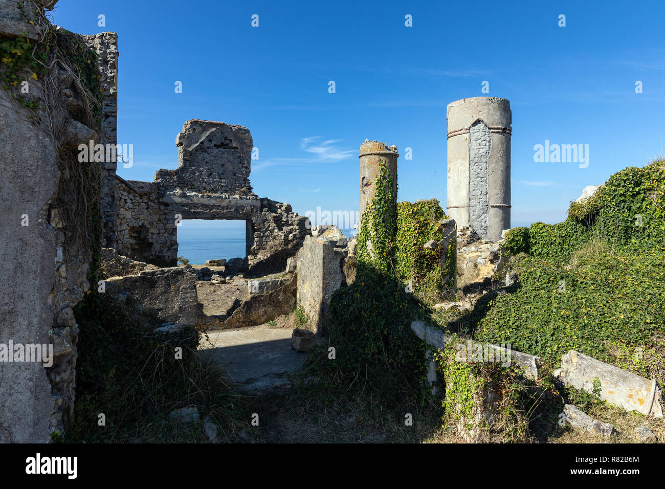 Ruins of the Saint-Pol Roux Manor in Camaret-sur-Mer on the Crozon ...