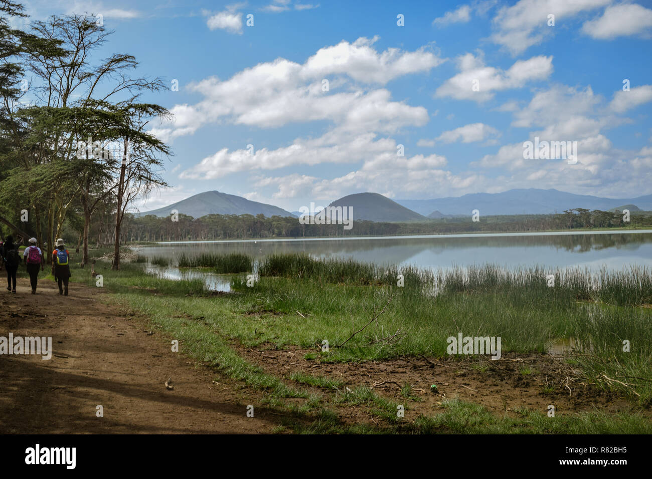 Hiking along the shores of Lake Elementaita with the sleeping warrior ...