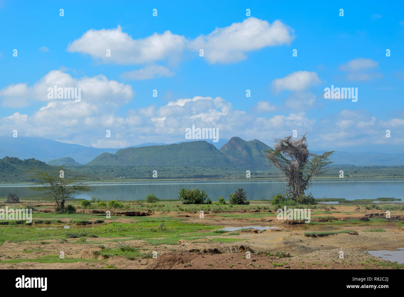 Hiking along the shores of Lake Elementaita with the sleeping warrior ...