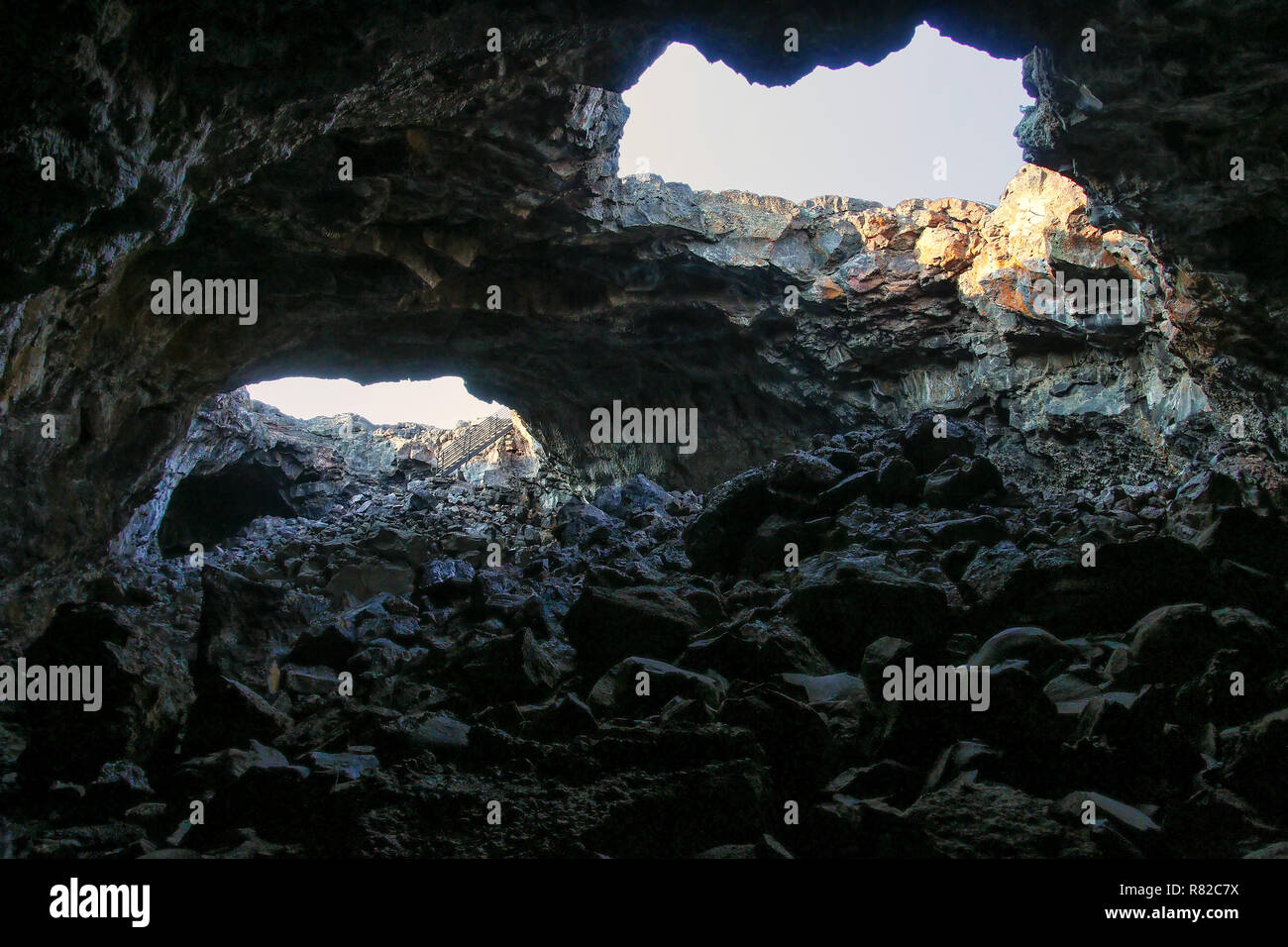 Indian Tunnel Cave in Craters of the Moon National Monument, Idaho, USA ...