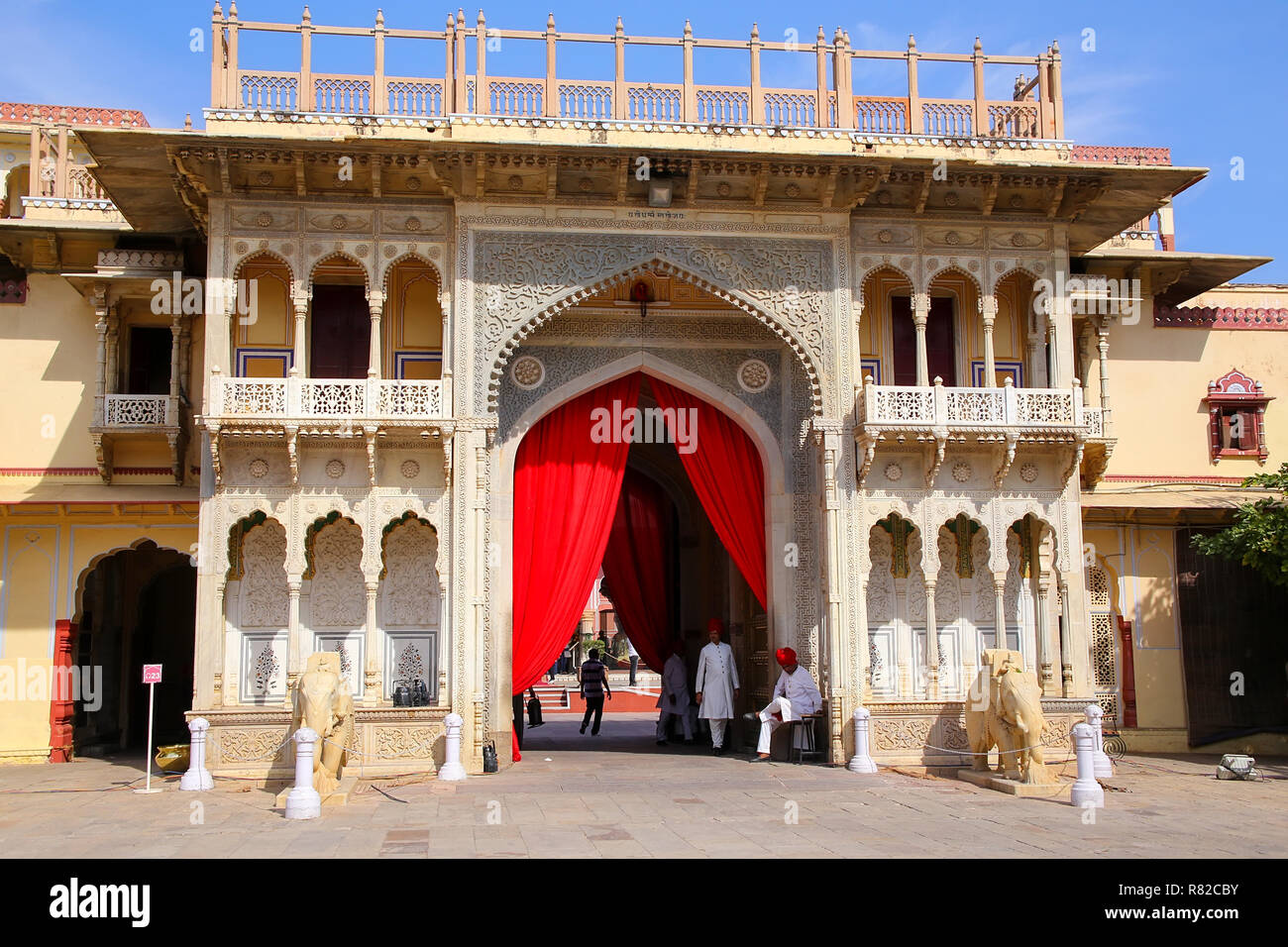 Rajendra Pol in Jaipur City Palace, Rajasthan, India. Palace was the ...