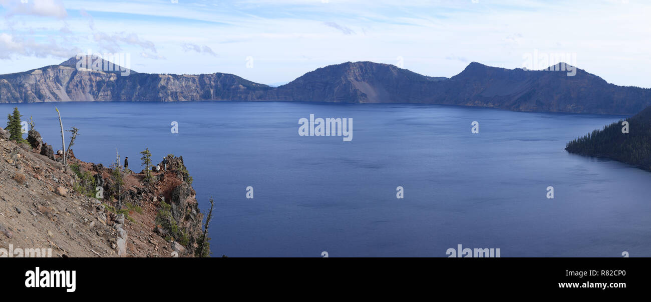 Panoramic view of Crater Lake National Park, Oregon, USA Stock Photo ...