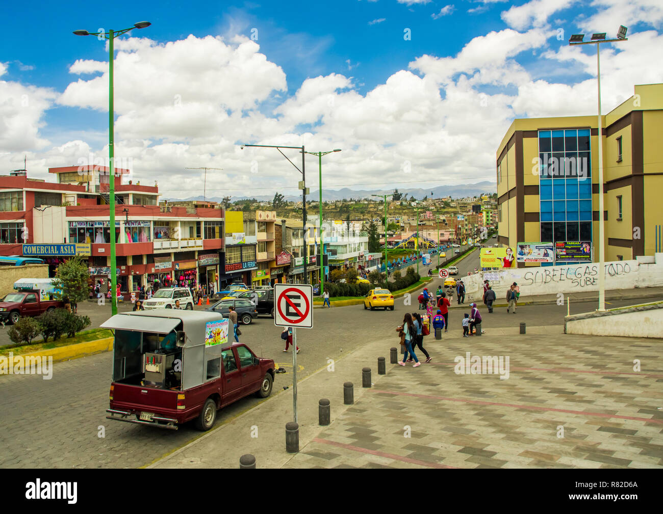 Latacunga, Ecuador, September, 28, 2018: Outdoor view of Latacunga city ...