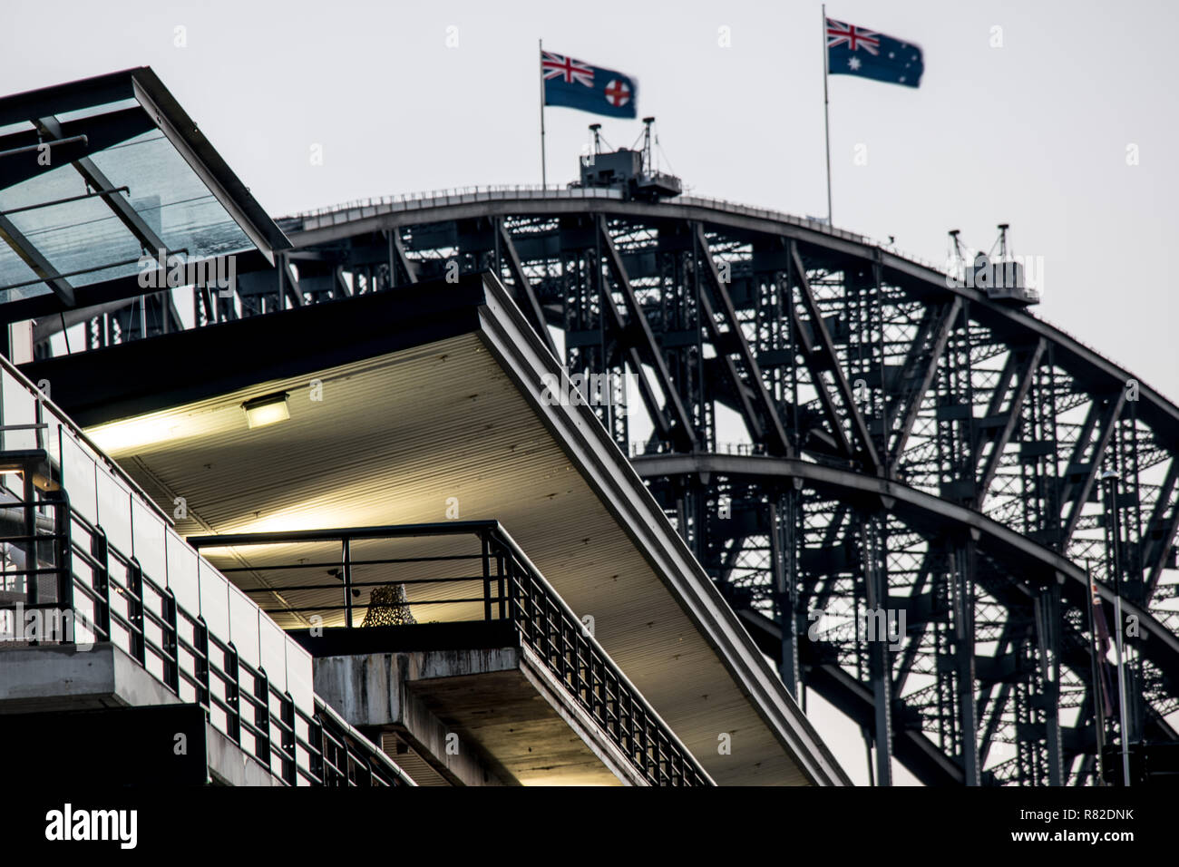 Sydney's overseas passenger terminal and harbour bridge Stock Photo - Alamy