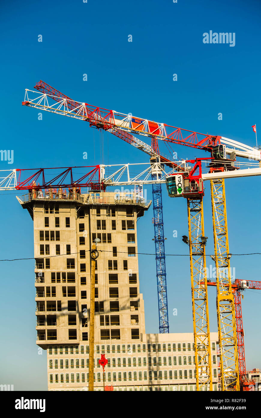 Paris, France, New Build Construction Site in Tolbiac, modern building ...