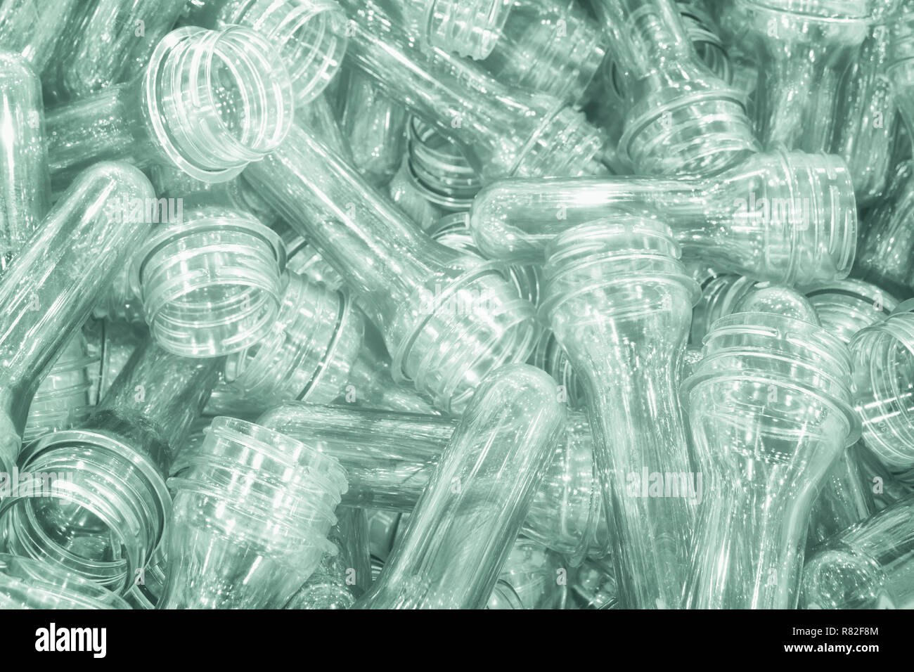 The raw material for plastic bottle blowing process .The sample of ...