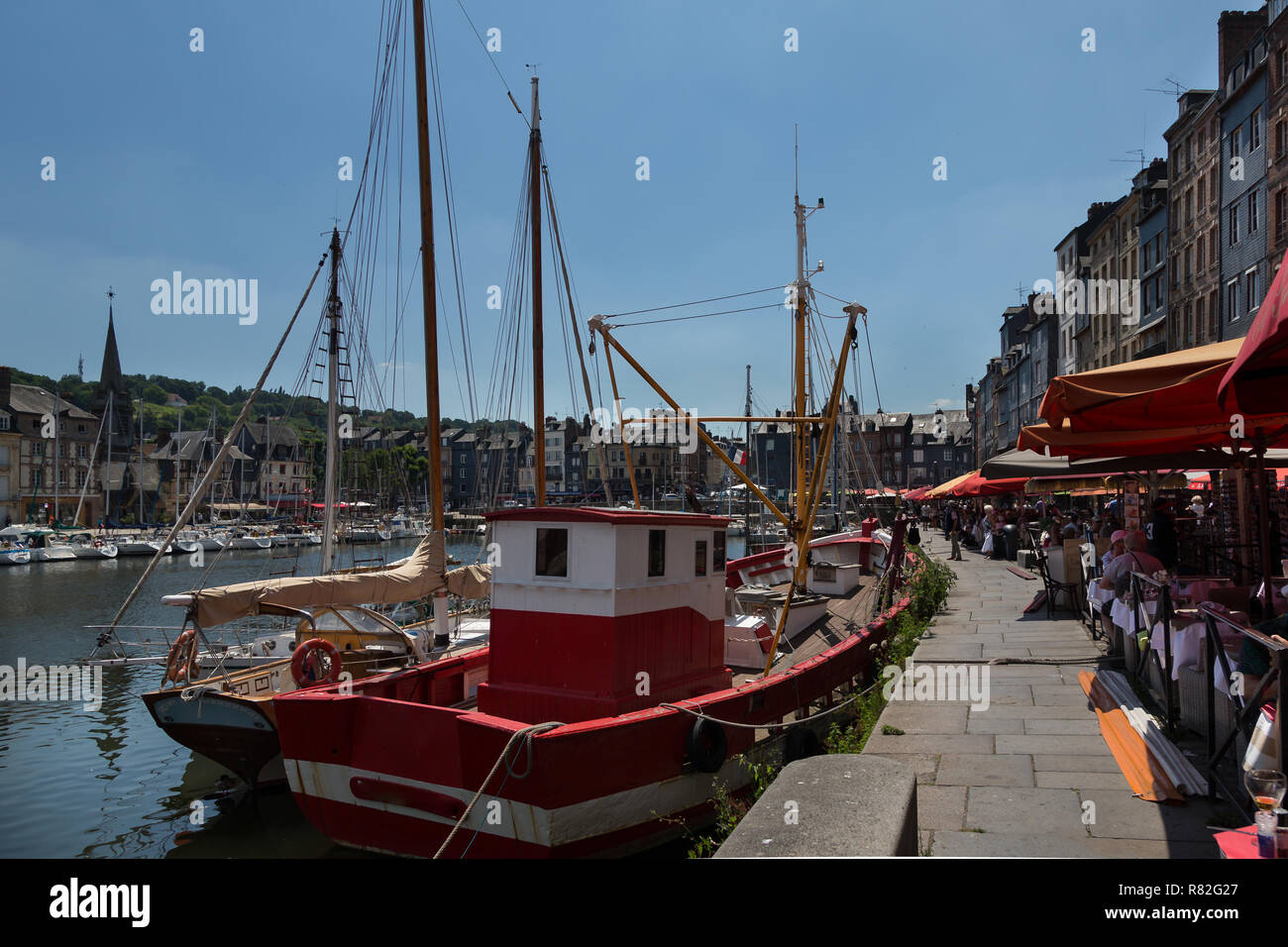View across Honfleur harbour Stock Photo - Alamy