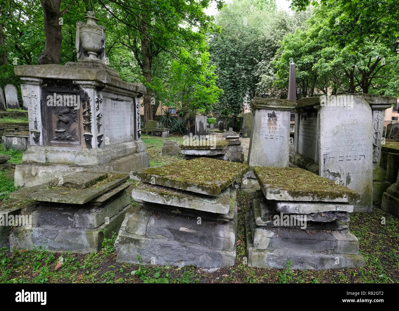 Old tombstones at the historic Jewish cemetery at Brady Street ...