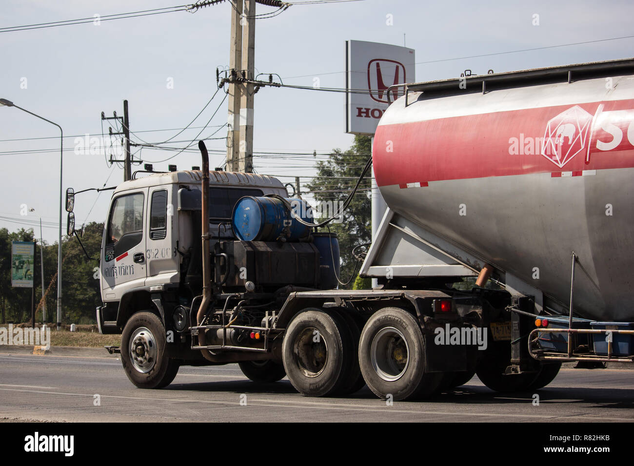 Chiangmai, Thailand - December 3 2018: Cement Trailer truck of TLL ...