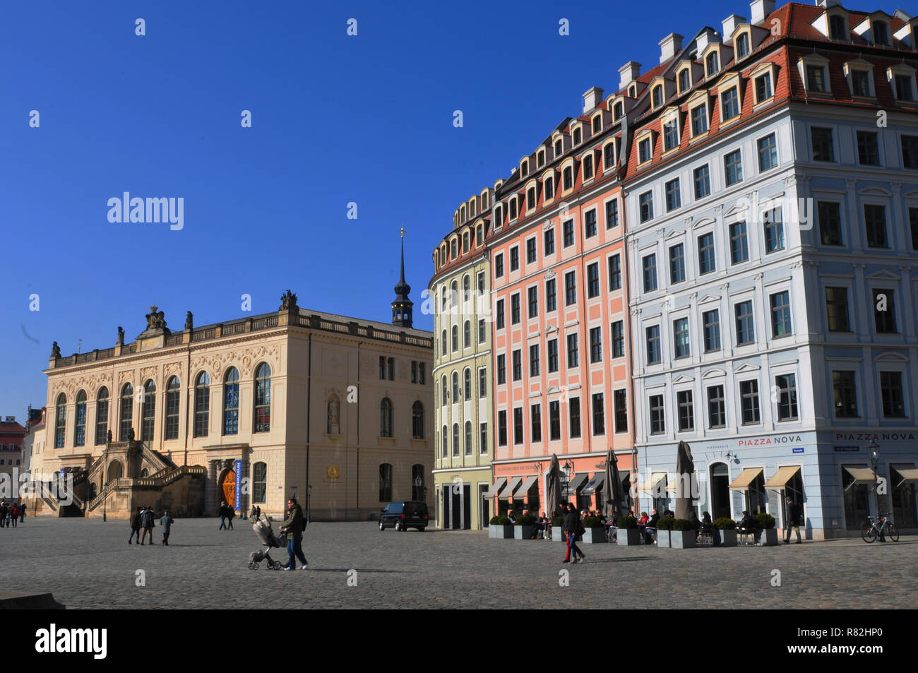 Restored Barock-Houses at Neumarkt between the traffic museum and the ...