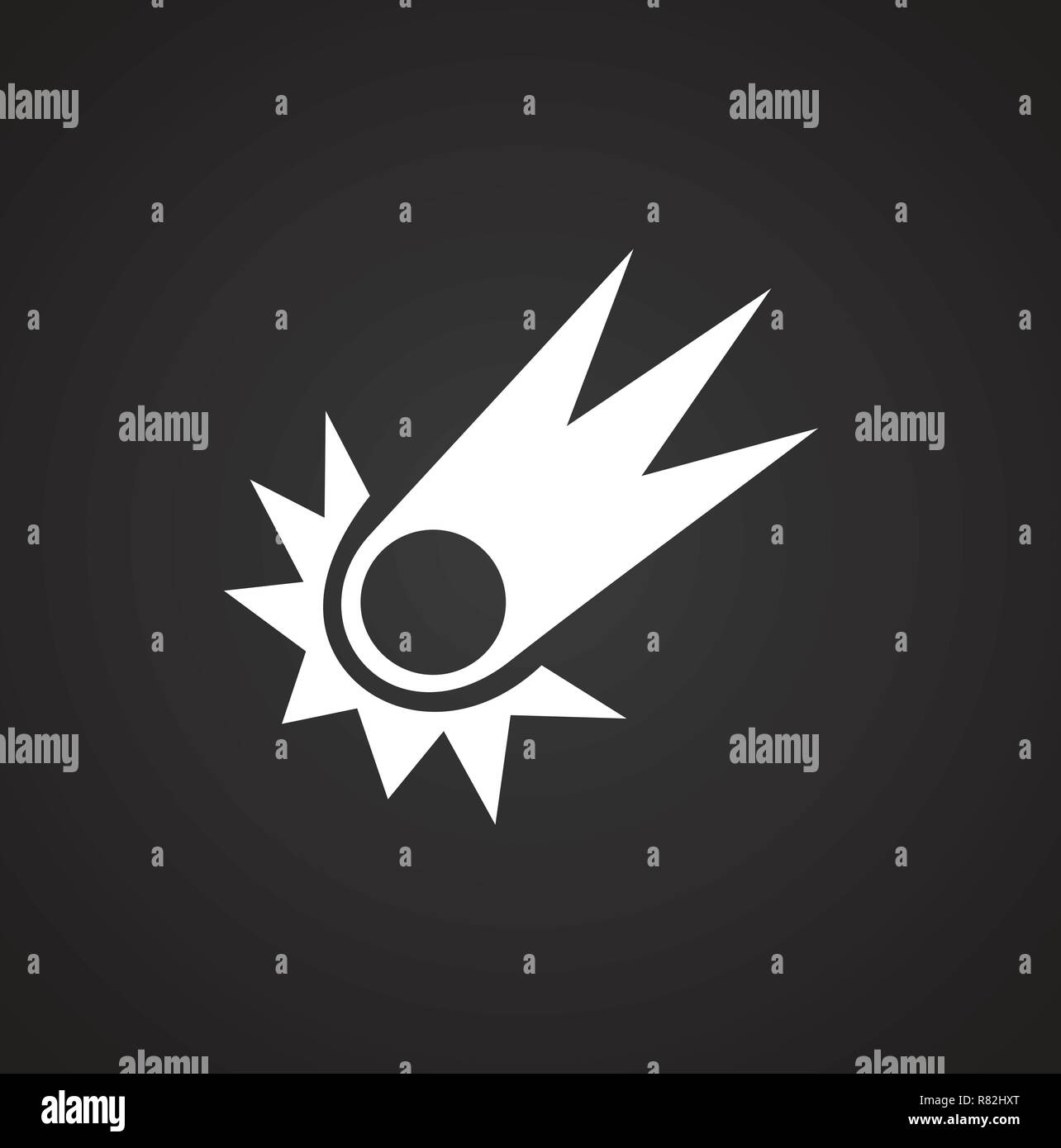 Comet icon on black background for graphic and web design, Modern ...