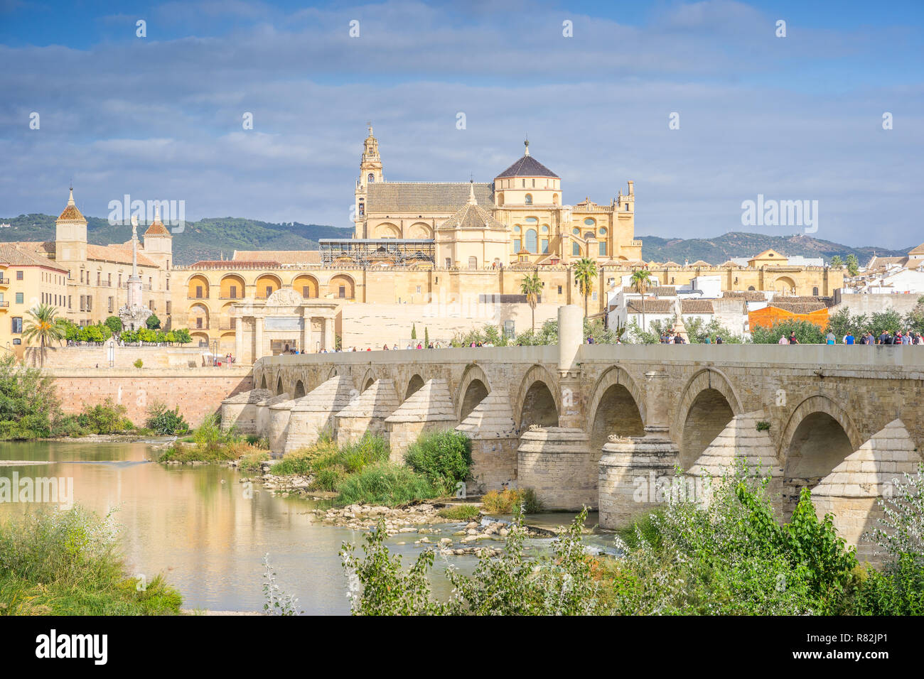 Roman Bridge And Cathedral Mosque As Landmarks Of Cordoba Andalusia Roman Bridge And Cathedral Mosque As Landmarks Of Cordoba Andalusia