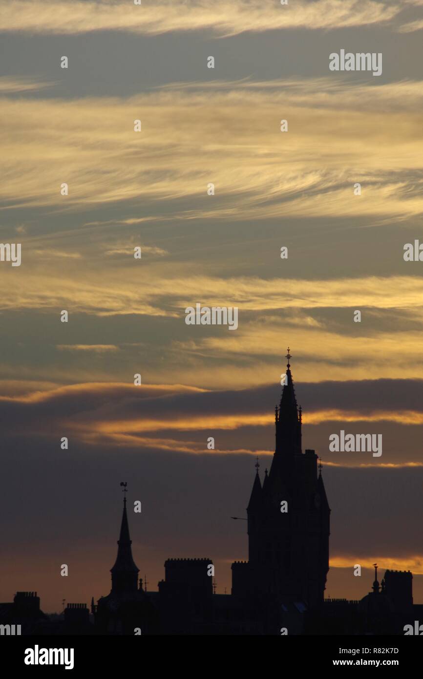 The Clock Tower of Union Street's Aberdeen Tollbooth and Sheriff Court ...