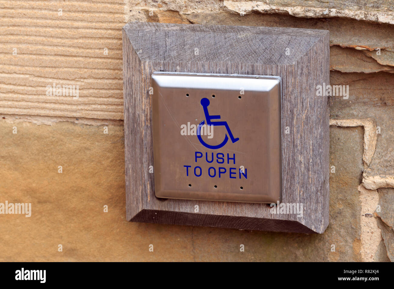 Disabled wheelchair sign with icon and arrow hi-res stock photography ...