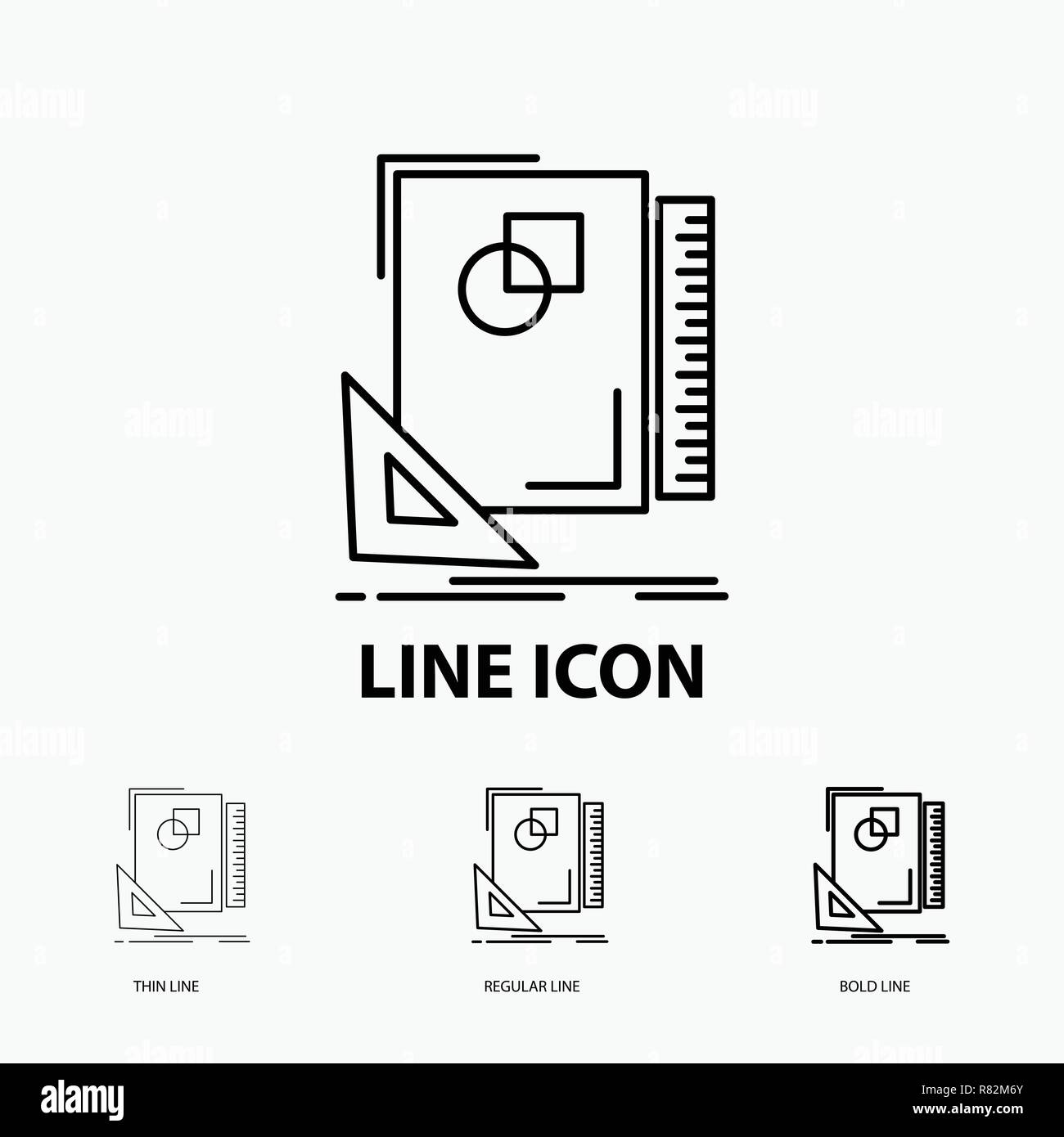 Design Layout Page Sketch Sketching Icon In Thin Regular And Bold Line Style Vector
